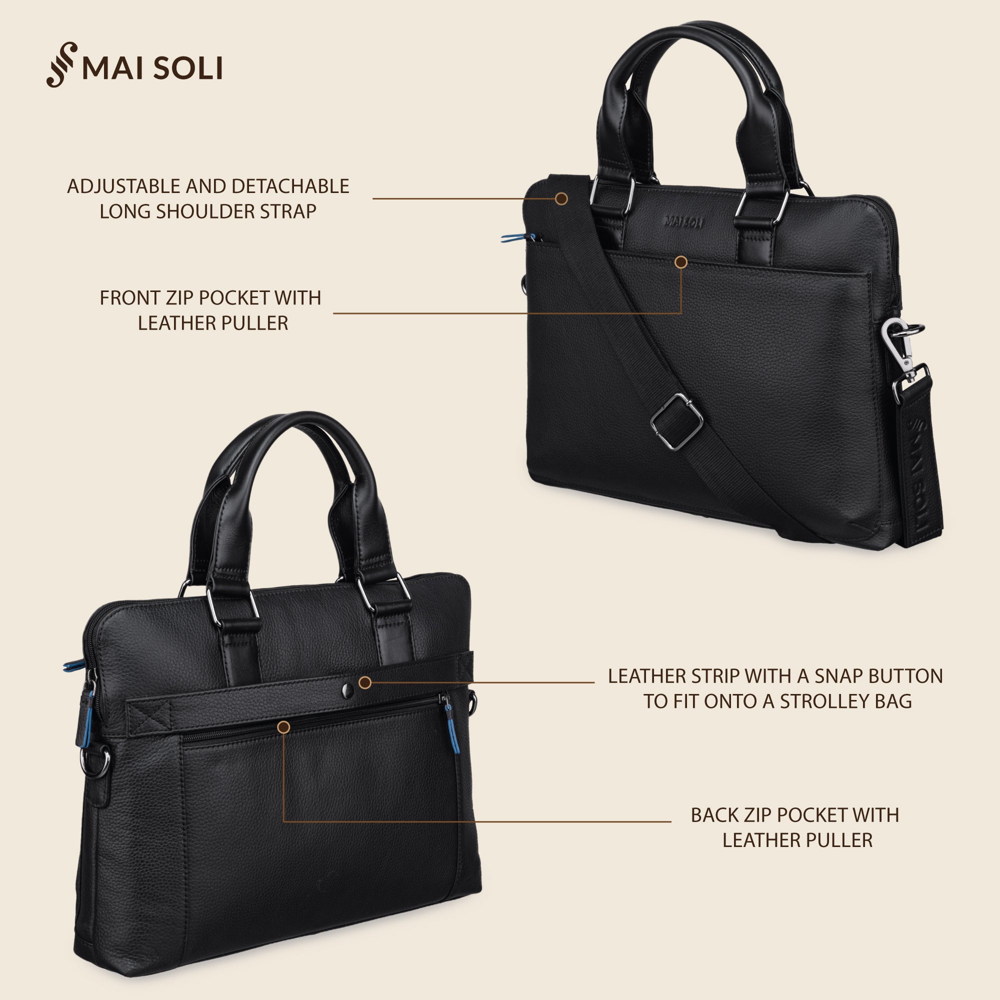 Cooper Slim Laptop Bag - Black – Mai Soli
